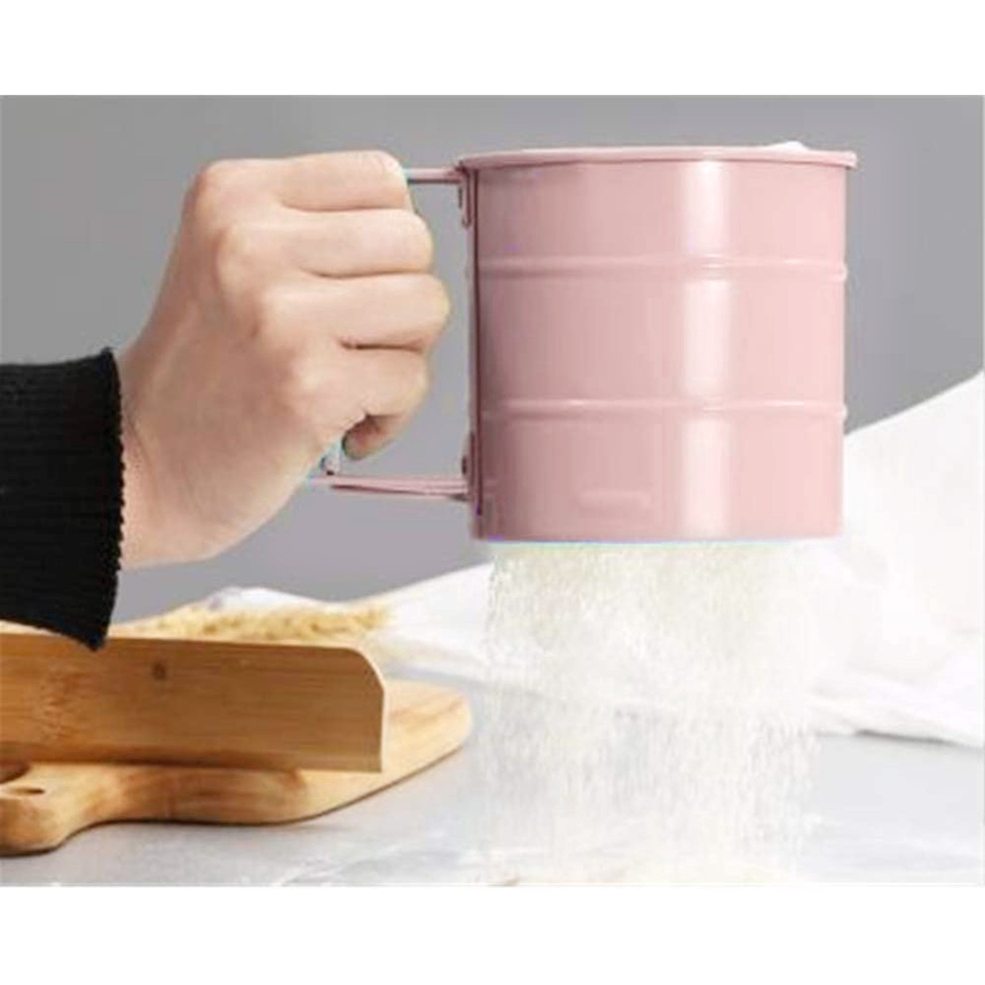 DEELLEEO Flour Sifter, Sifter for Baking, Stainless Steel Hand Crank ...