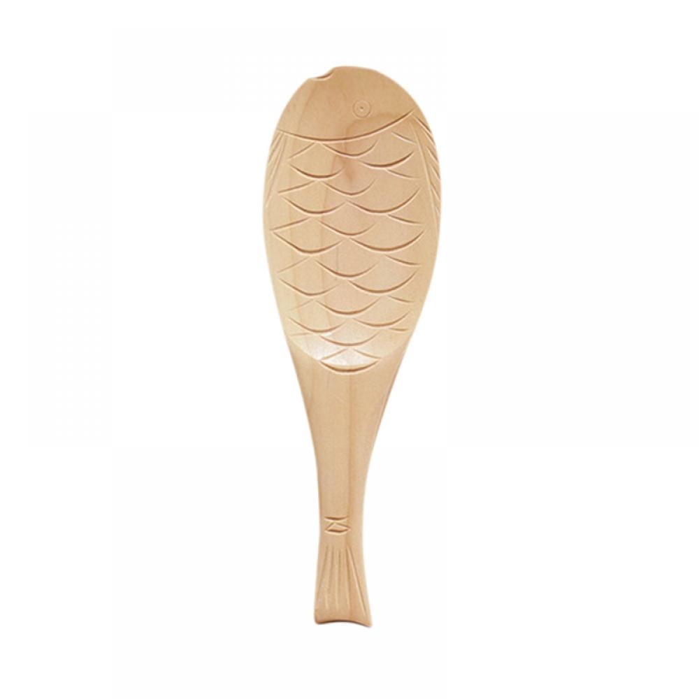 DEELLEEO Japanese-style Wooden Fish-shaped Rice Spoon,Wood Rice Paddle ...