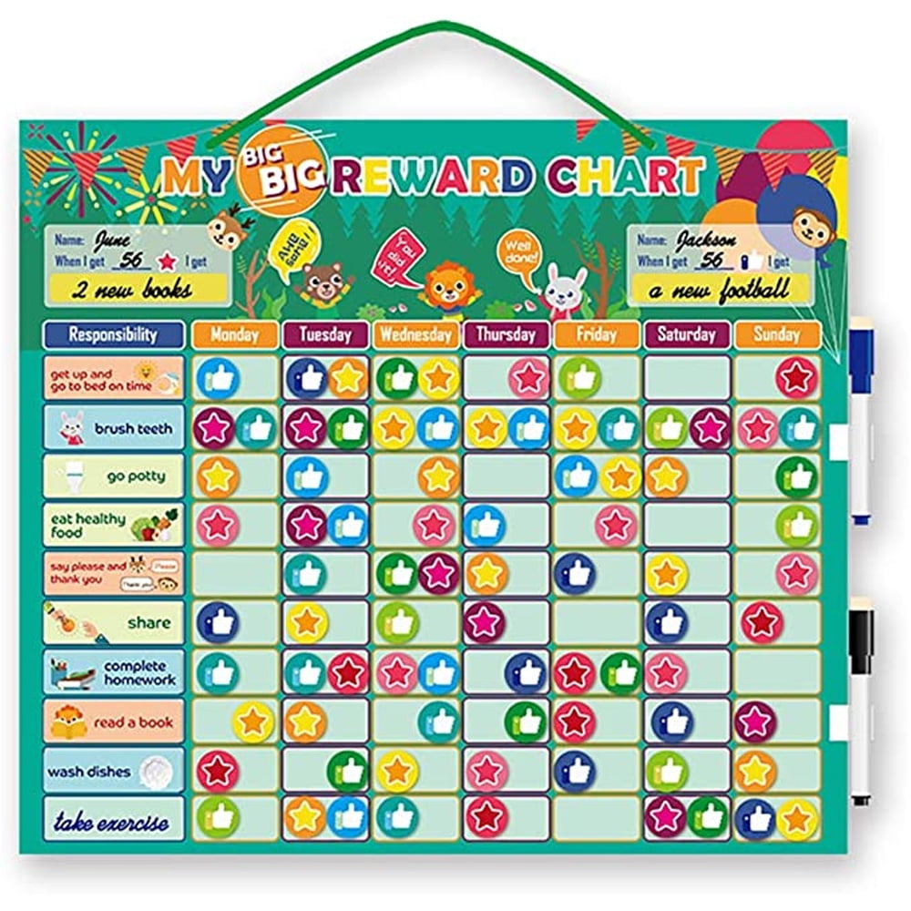 DEELLEEO Kids Reward Charts, Kids Magnetic Calendar, Accountability ...