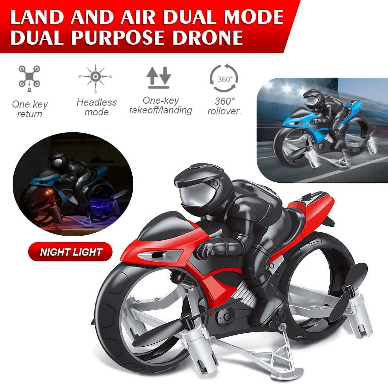 DEELLEEO RC Cars,RC Car Racing 2-in-1 Land/Air Mode One Key Switch ...