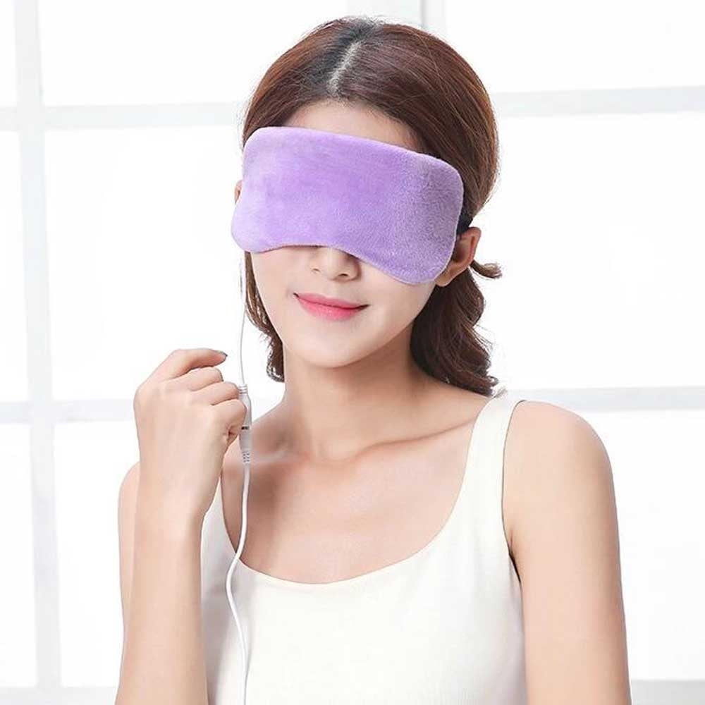 DEELLEEO Sleep Eye Mask USB Heating Steam Eye Shade Lavender Massager ...