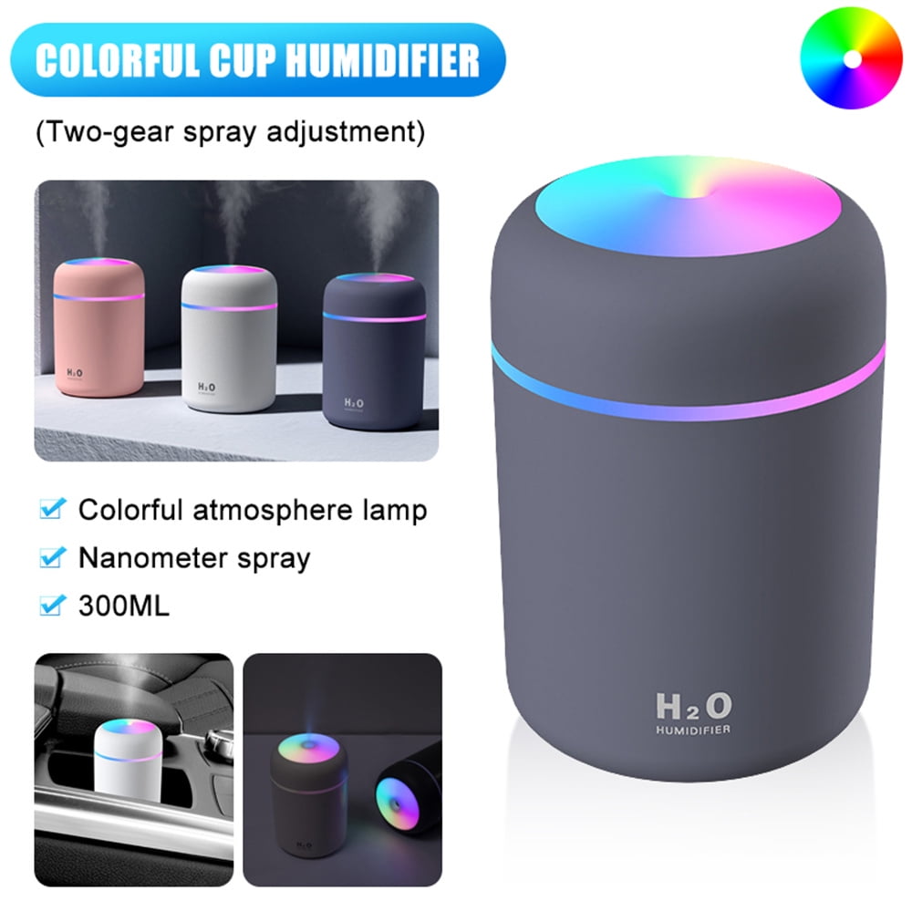 DEELLEEO USB Cool Mist Humidifier, Mini Portable Humidifier with 2 Mist ...