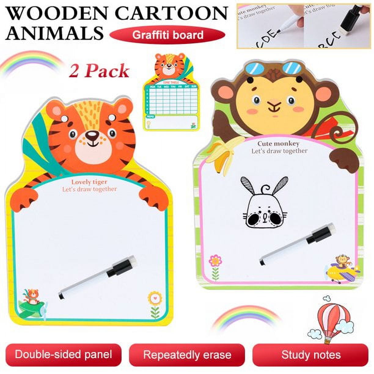 DEELLEEO Wooden Small Dry Erase White Board, Portable Dry Erase Lap ...