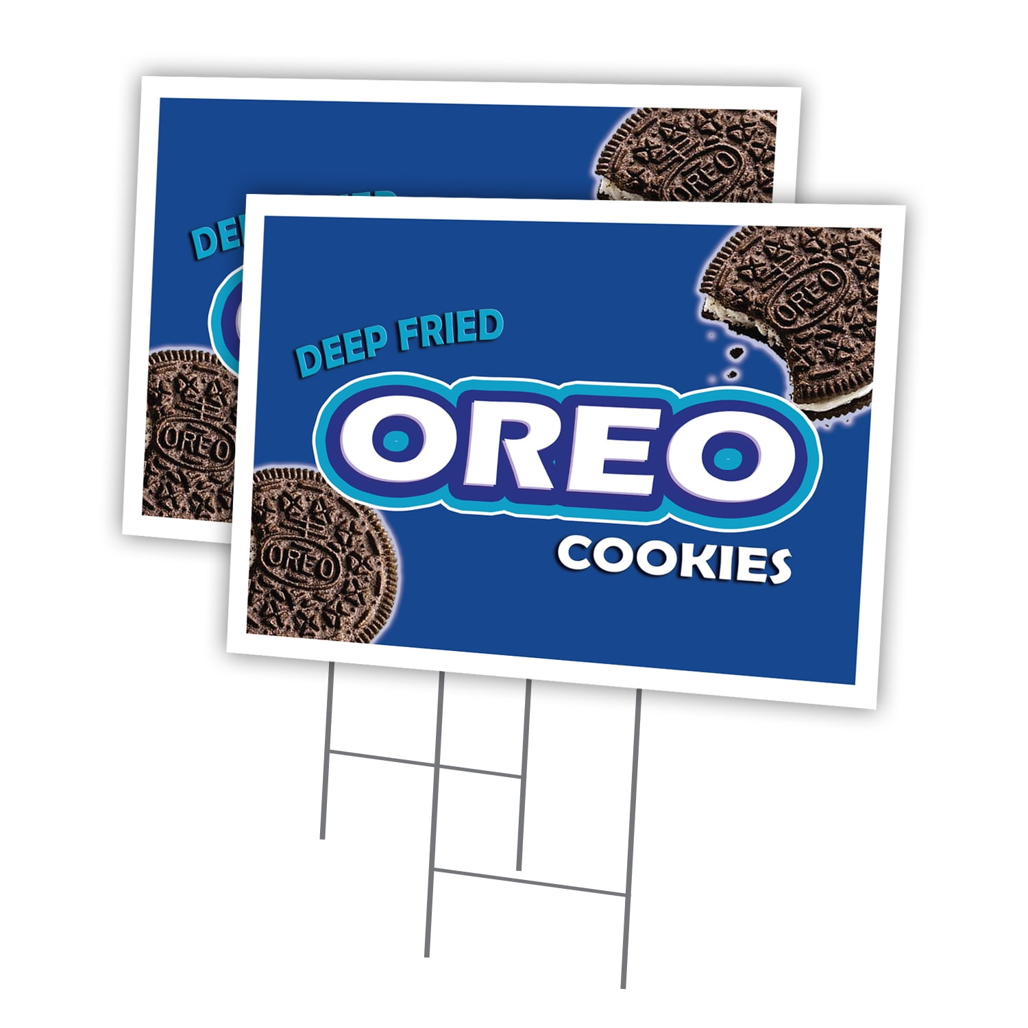DEEP FRIED OREO 2 Pack Of 12" x 16" Yard Sign & Stake | Advertise Your ...