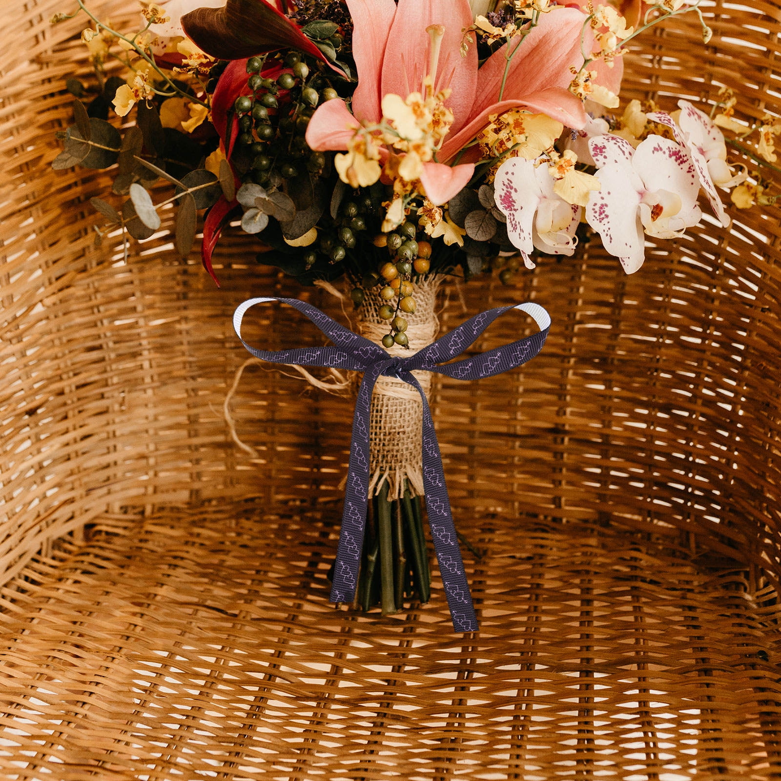 DEEPCRAFF 1 Roll Wired Christmas Ribbon Black Polyester Crafting ...