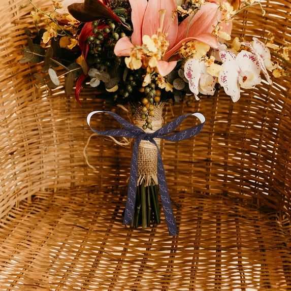 DEEPCRAFF 1 Roll Wired Christmas Ribbon Black Polyester Crafting ...