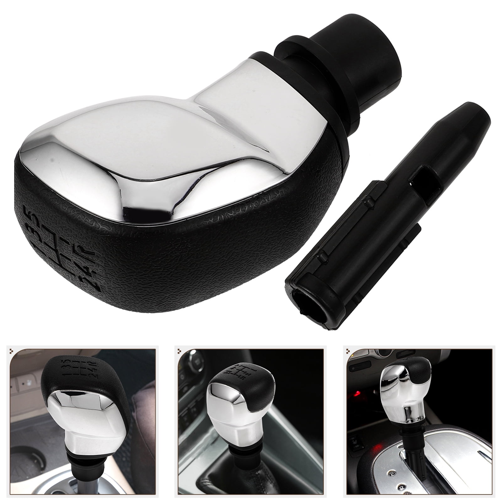 DEEPCRAFF 1 Set Luxury Car Shift Lever Knob Silver Plastic Manual ...