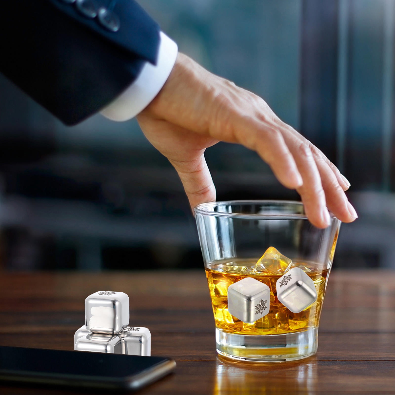 DEEPCRAFF 1 Set Stainless Steel Ice Cube 1.02x1.02x1.02in for Whiskey ...