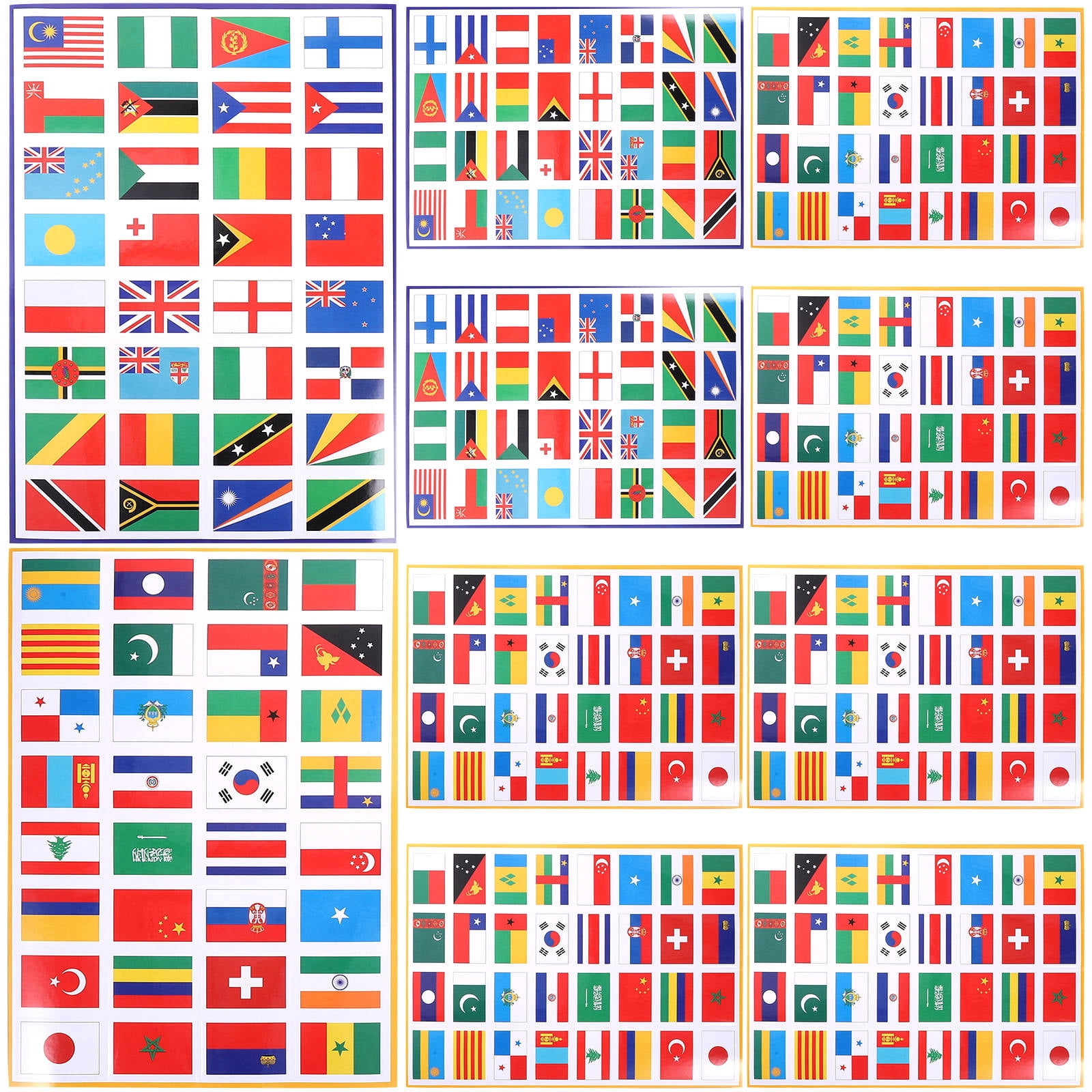 DEEPCRAFF World Flags Decals PVC Assorted Color 10 Sheets 11.8X8.3X0 ...