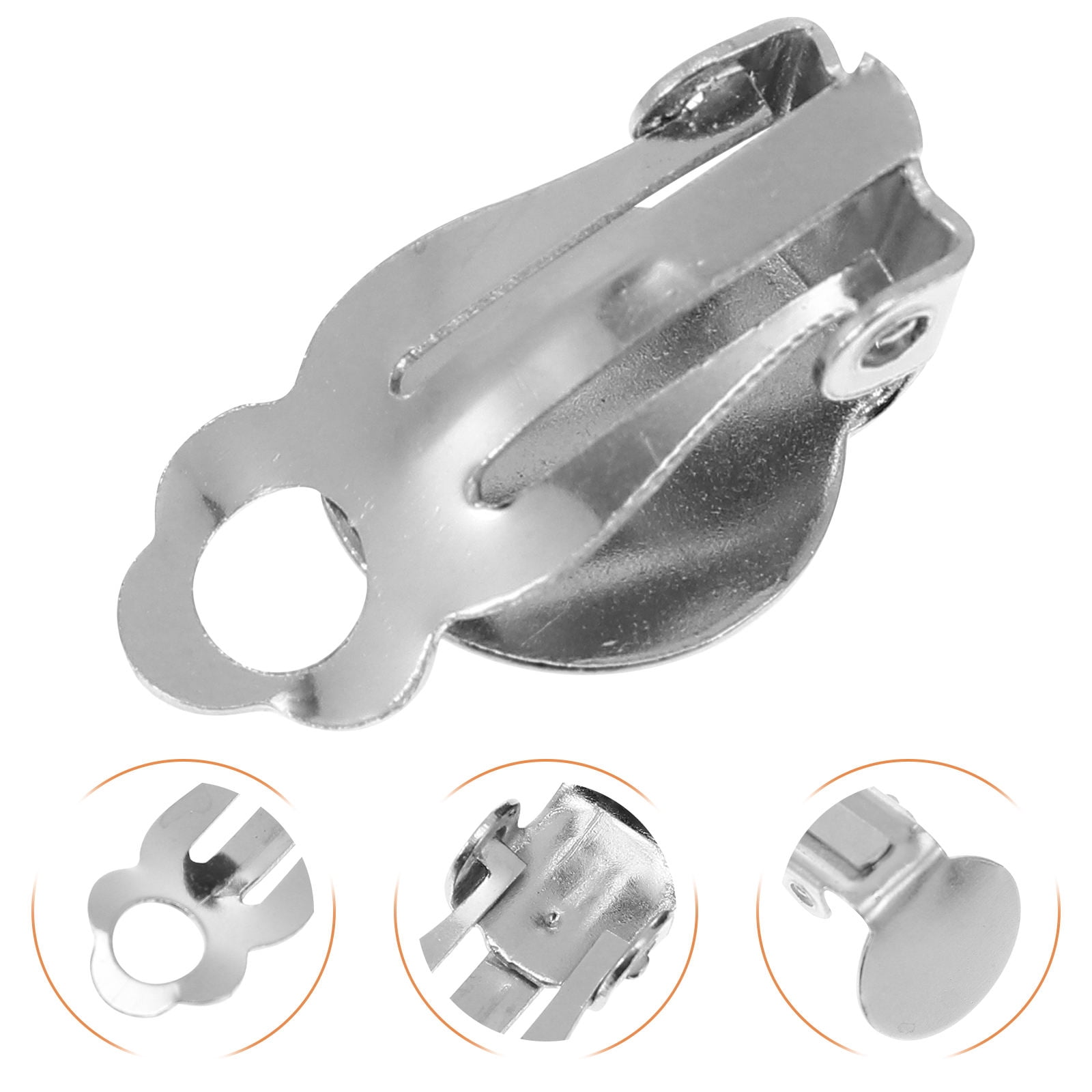 DEEPCRAFF 100Pack Earring Bases Metal Silver for Earring Fastener and ...