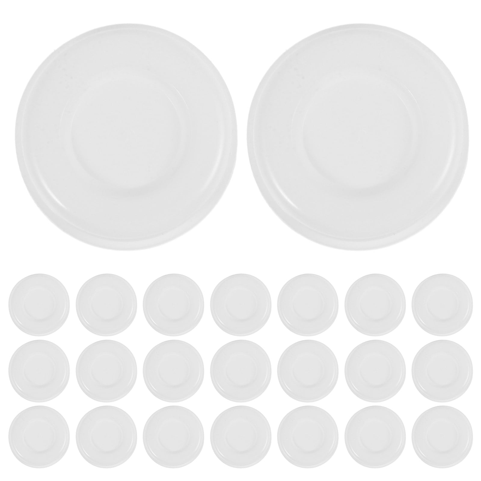 DEEPCRAFF 100Pcs Round Storage Container Lids White Plastic For Paper ...