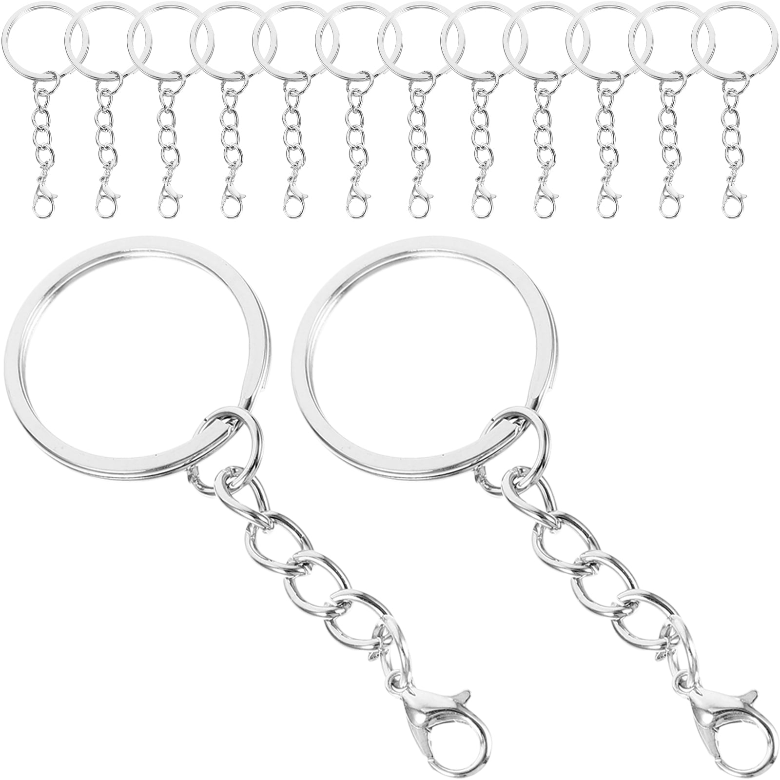 DEEPCRAFF 100Set Metal Key Chain Key Holder for Women with Silver ...