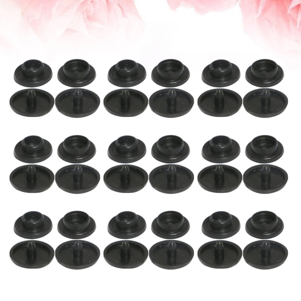 DEEPCRAFF 100Sets Black Plastic Snap Buttons Durable Resin Fastener ...