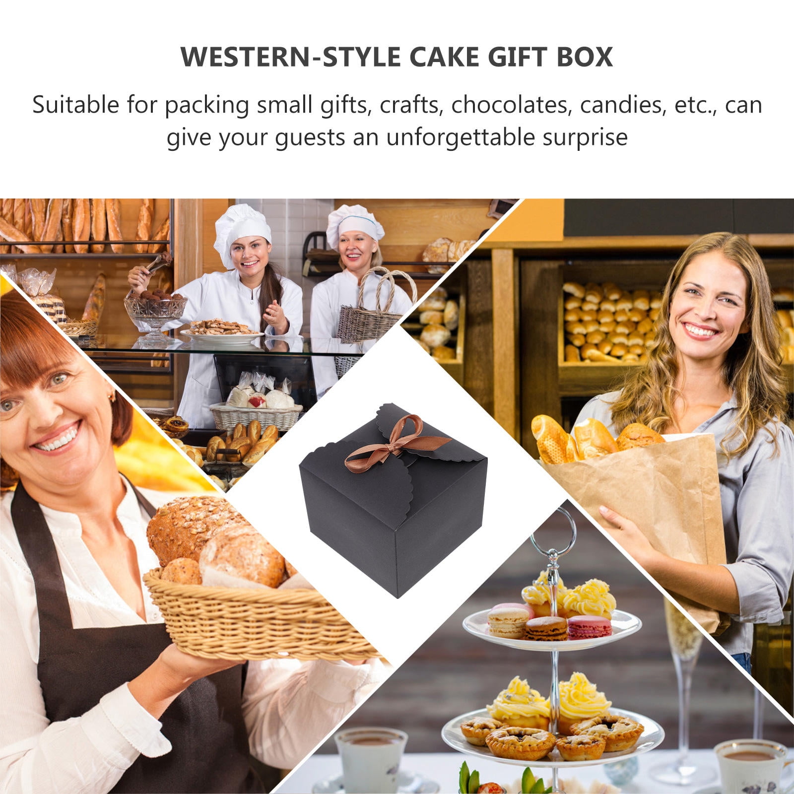 DEEPCRAFF 10Pack Small Dessert Boxes in Black for Cheesecake and Cupcakes Packaging - Walmart.com