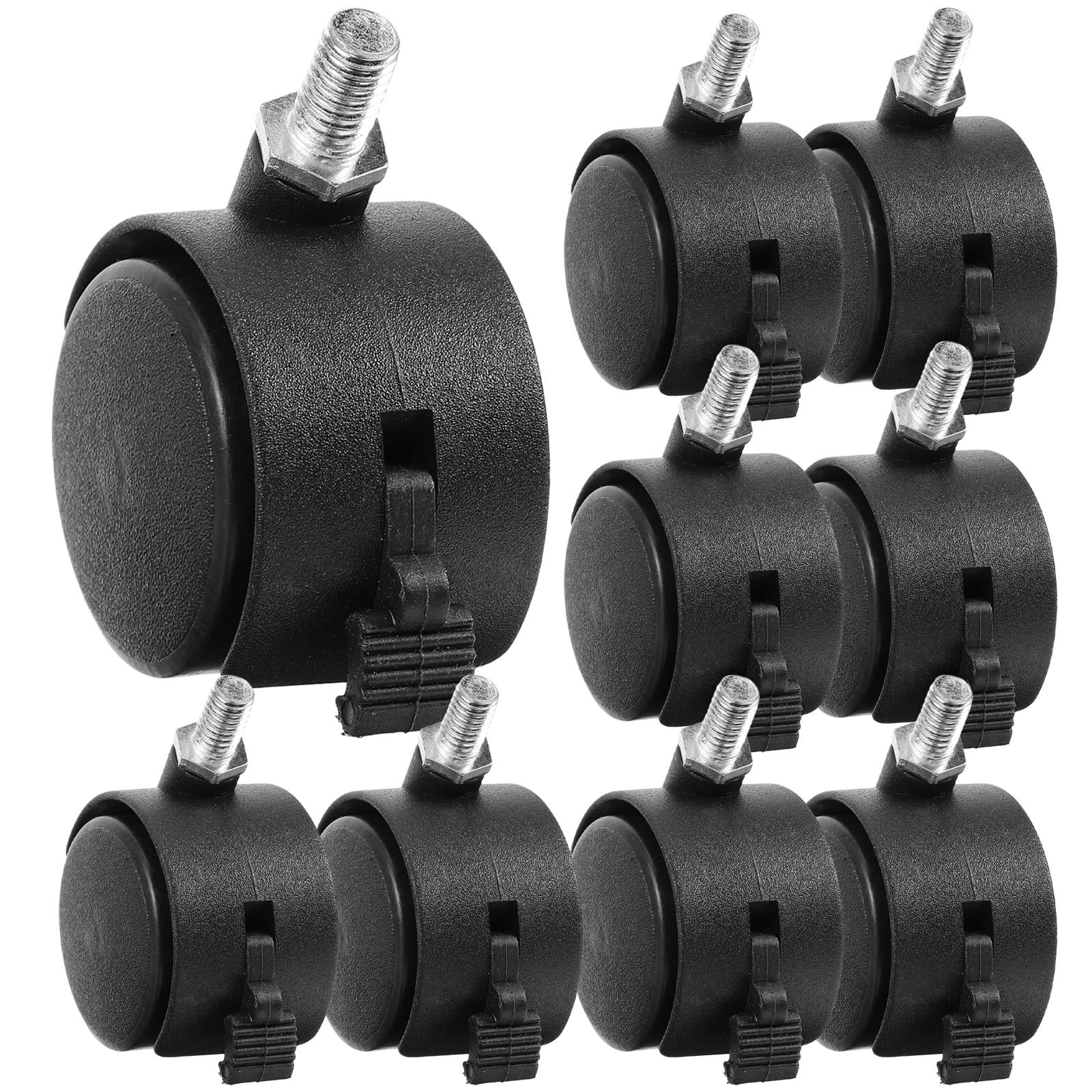 DEEPCRAFF 10Pcs Black Nylon Caster Wheels for Furniture Office Chairs ...