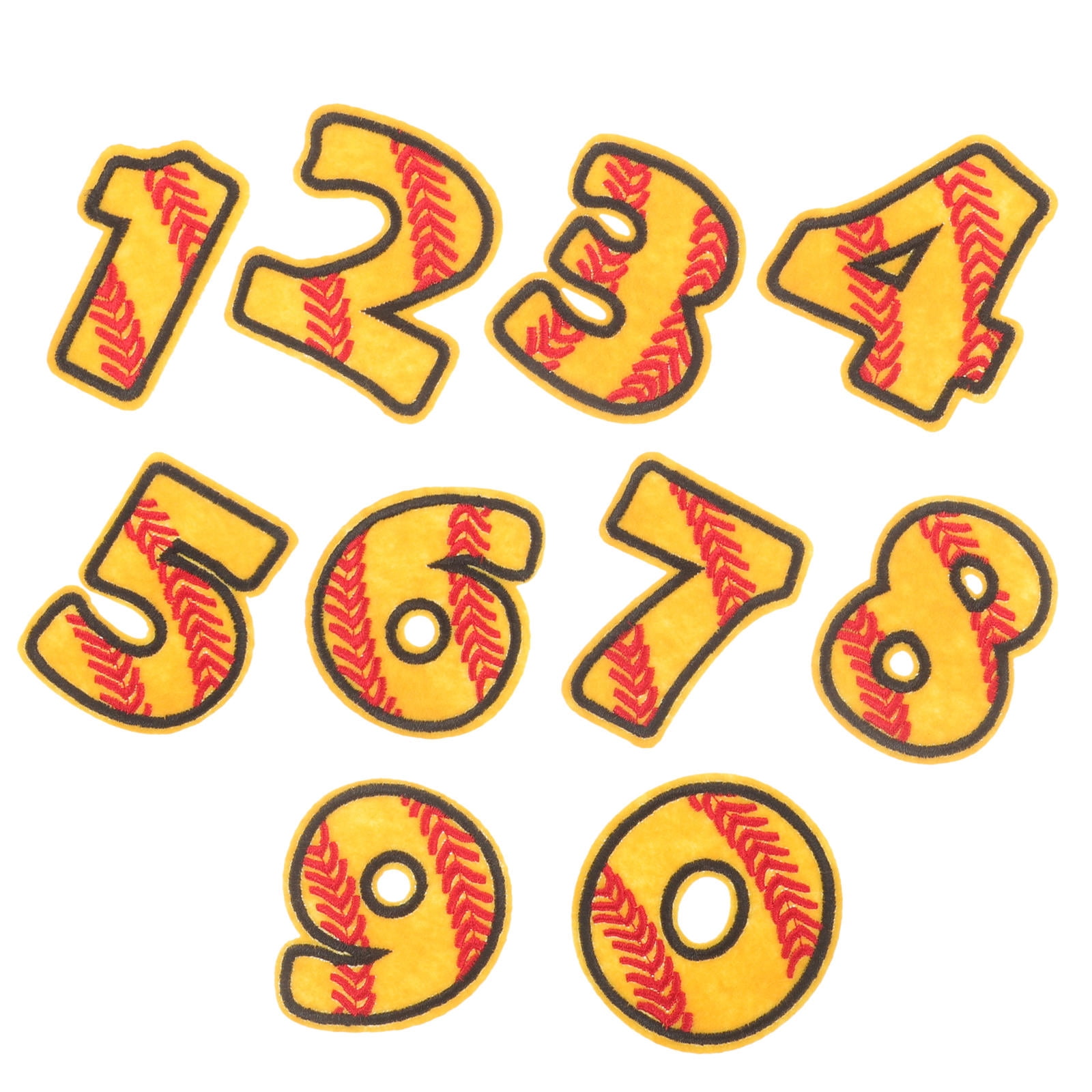 DEEPCRAFF 10Pcs Clothing Patch Number Shaped Orange Canvas Patches for ...