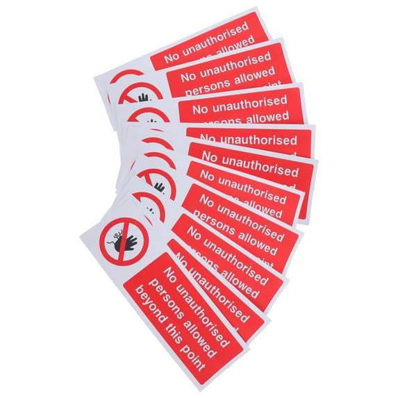 DEEPCRAFF 10Pcs No Entrance Warning Sign Stickers Red Safety Labels for ...