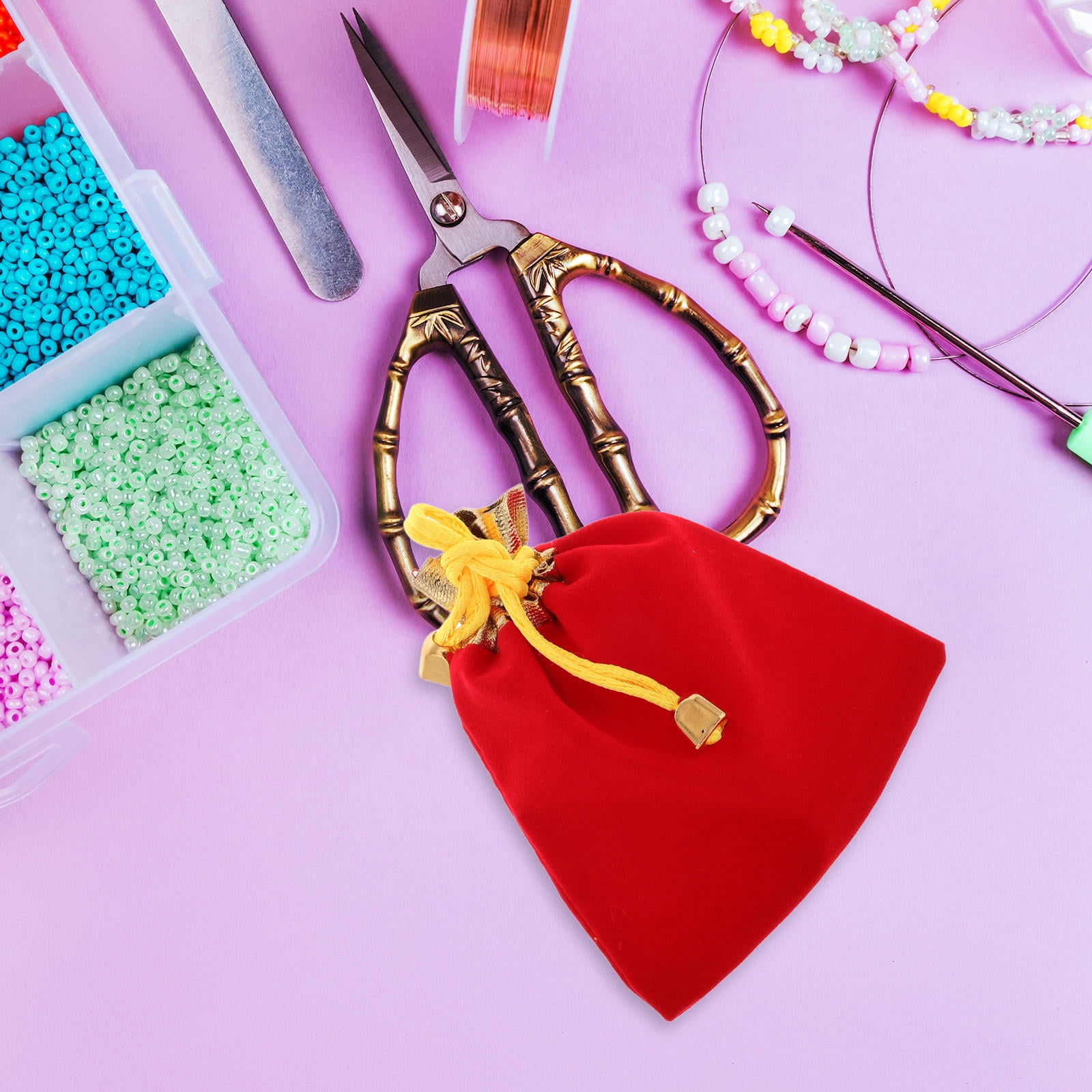 DEEPCRAFF 10Pcs Red Velvet Drawstring Pouches for Compact Jewelry and ...