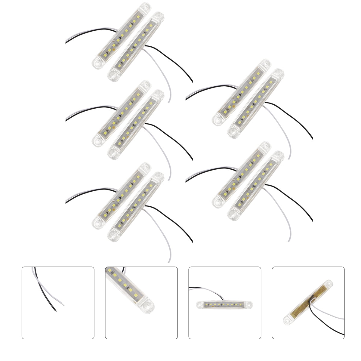 DEEPCRAFF Side Marker Light White Plastic 10Pcs - Walmart.com