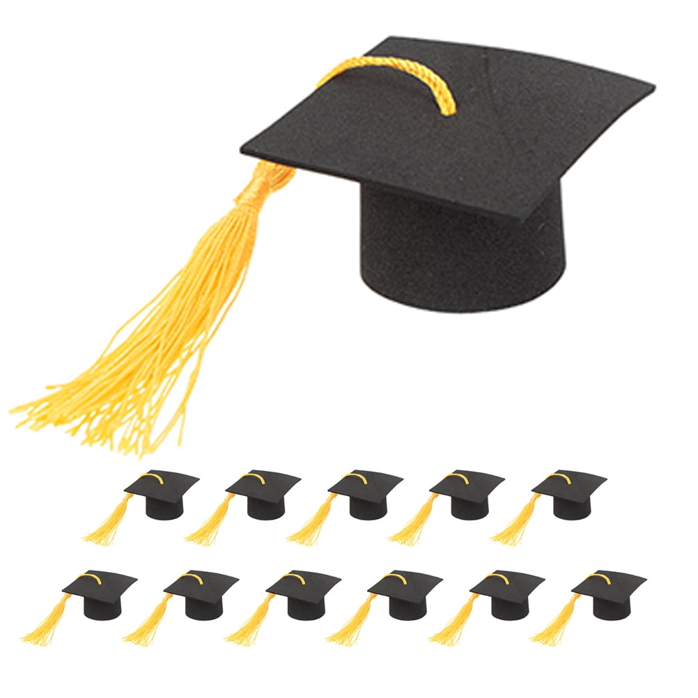 DEEPCRAFF 12Pcs Graduation Cap Cake Toppers in 2.2x2.2x1.2in for ...