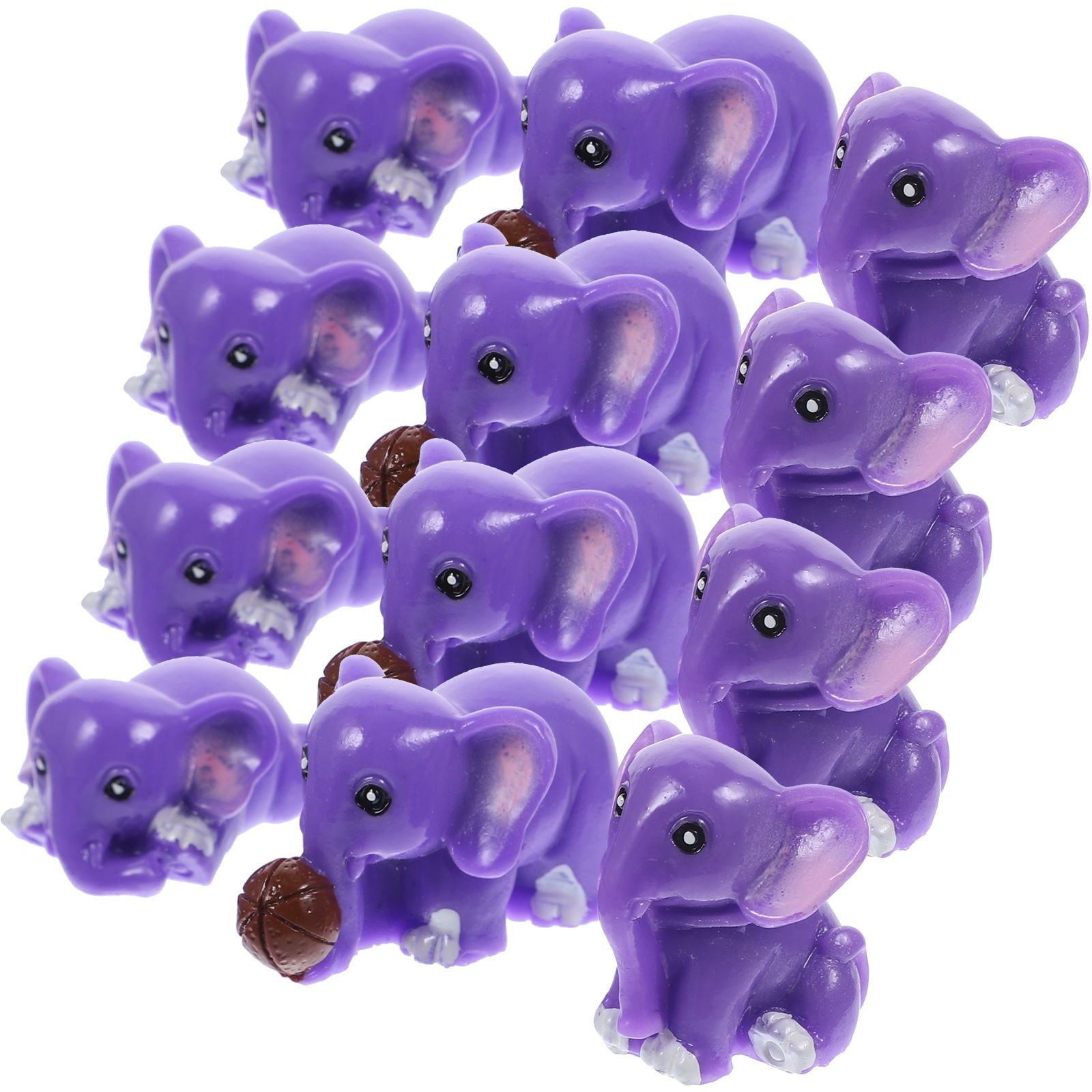DEEPCRAFF 12Pcs Tiny Elephant Statue Sculptures Resin Material for ...