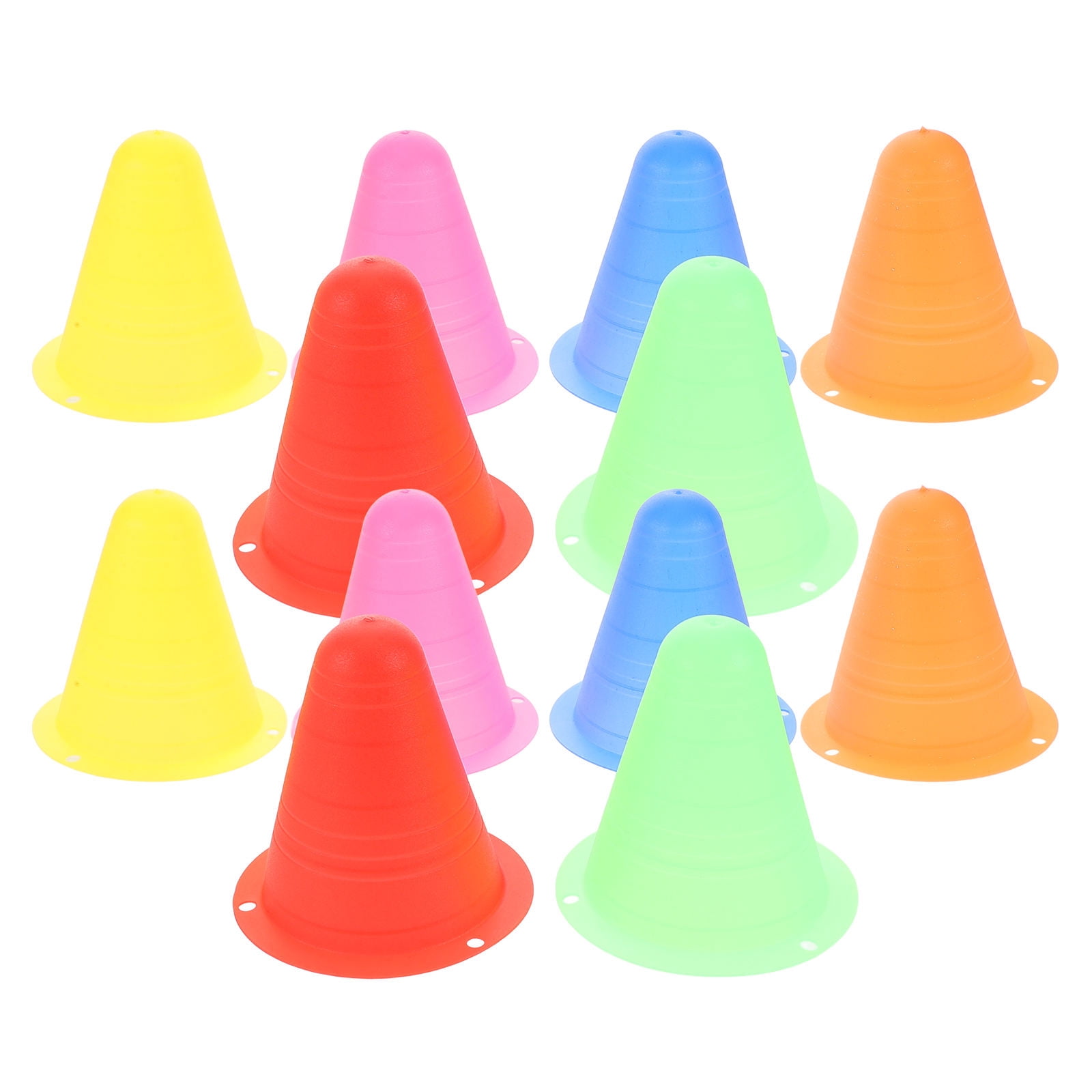 DEEPCRAFF 12Pcs Training Cones Yellow Red Green Blue Pink Orange 3 Inch ...