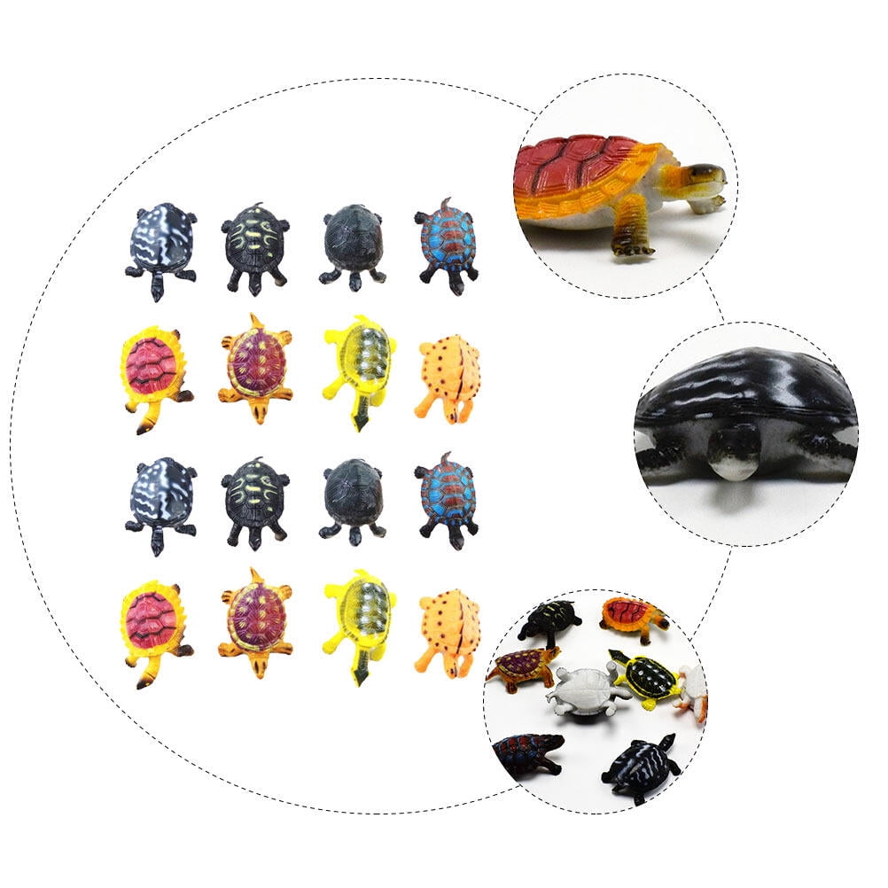 DEEPCRAFF 16Pcs Turtle Plaything Decorative Models Assorted Colors PVC ...