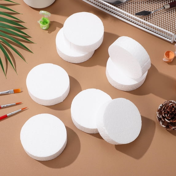 DEEPCRAFF 18Pcs White Round Foam Circles for Uniform Size and Shape ...