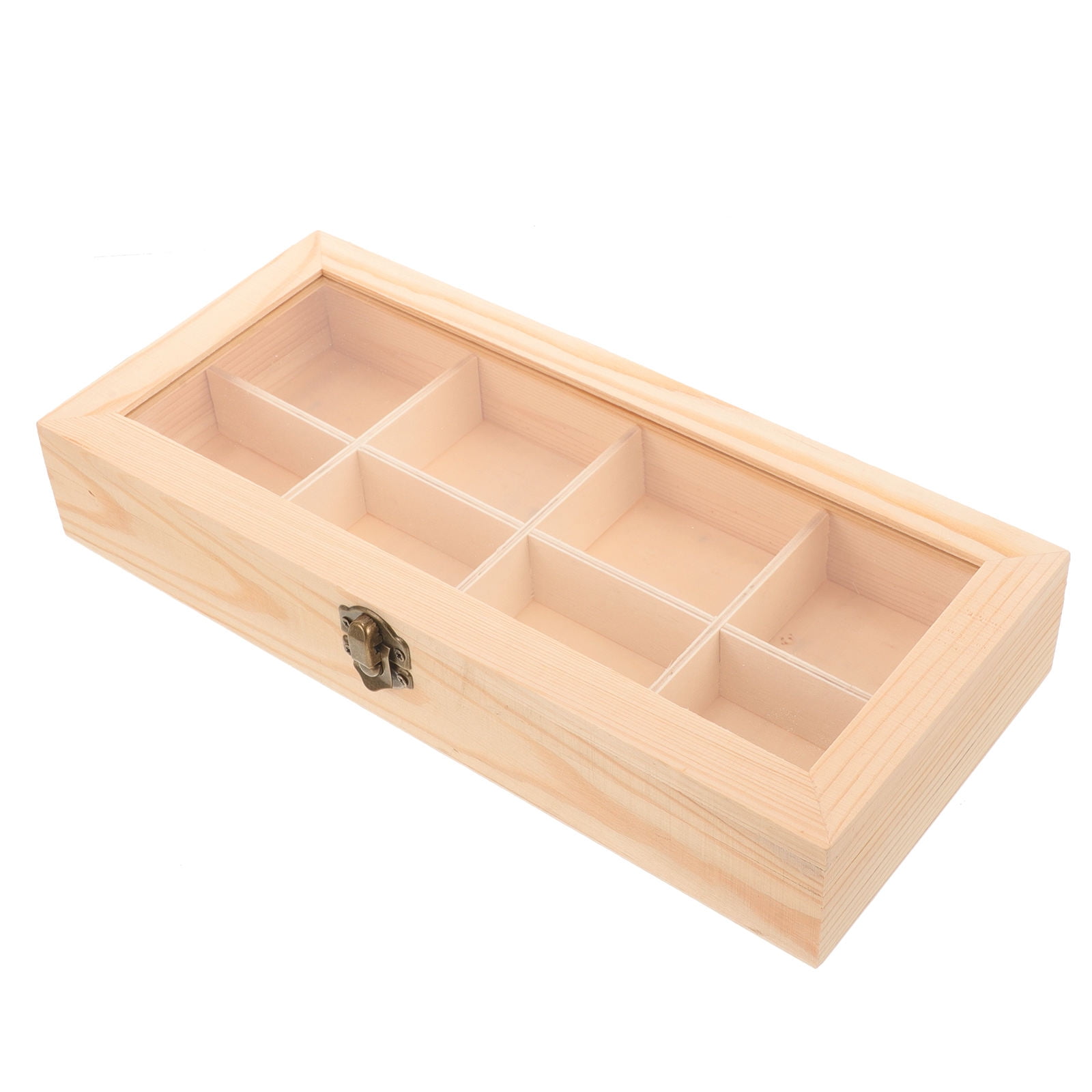 DEEPCRAFF 1Pack Beige Wood Tea Bag Storage Container for Travel 11.4X5 ...