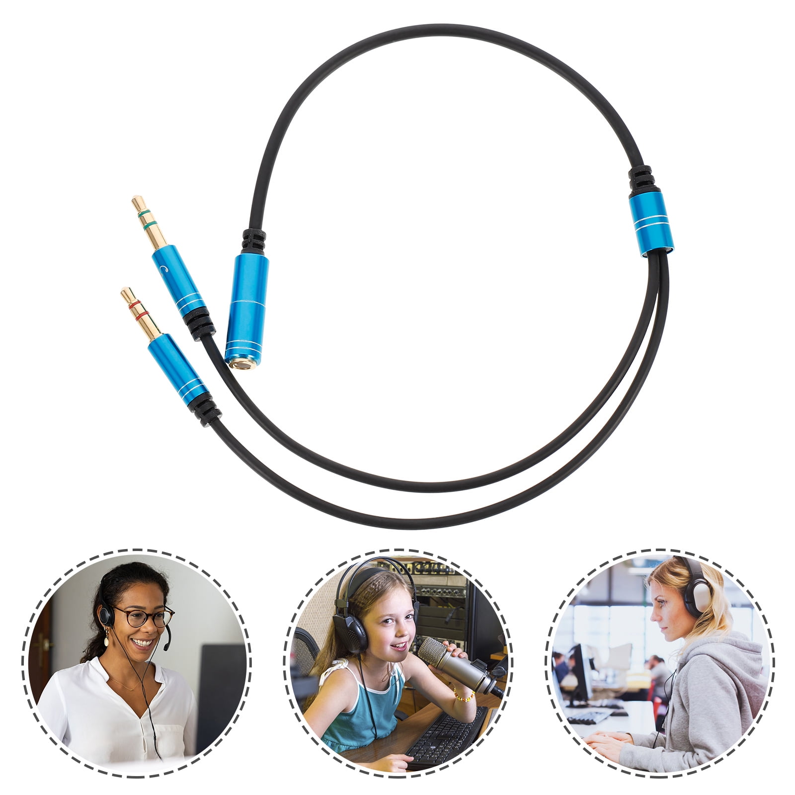 DEEPCRAFF 1-Pack .5mm Headphone Splitter Adapter for Gaming, Video Chat ...