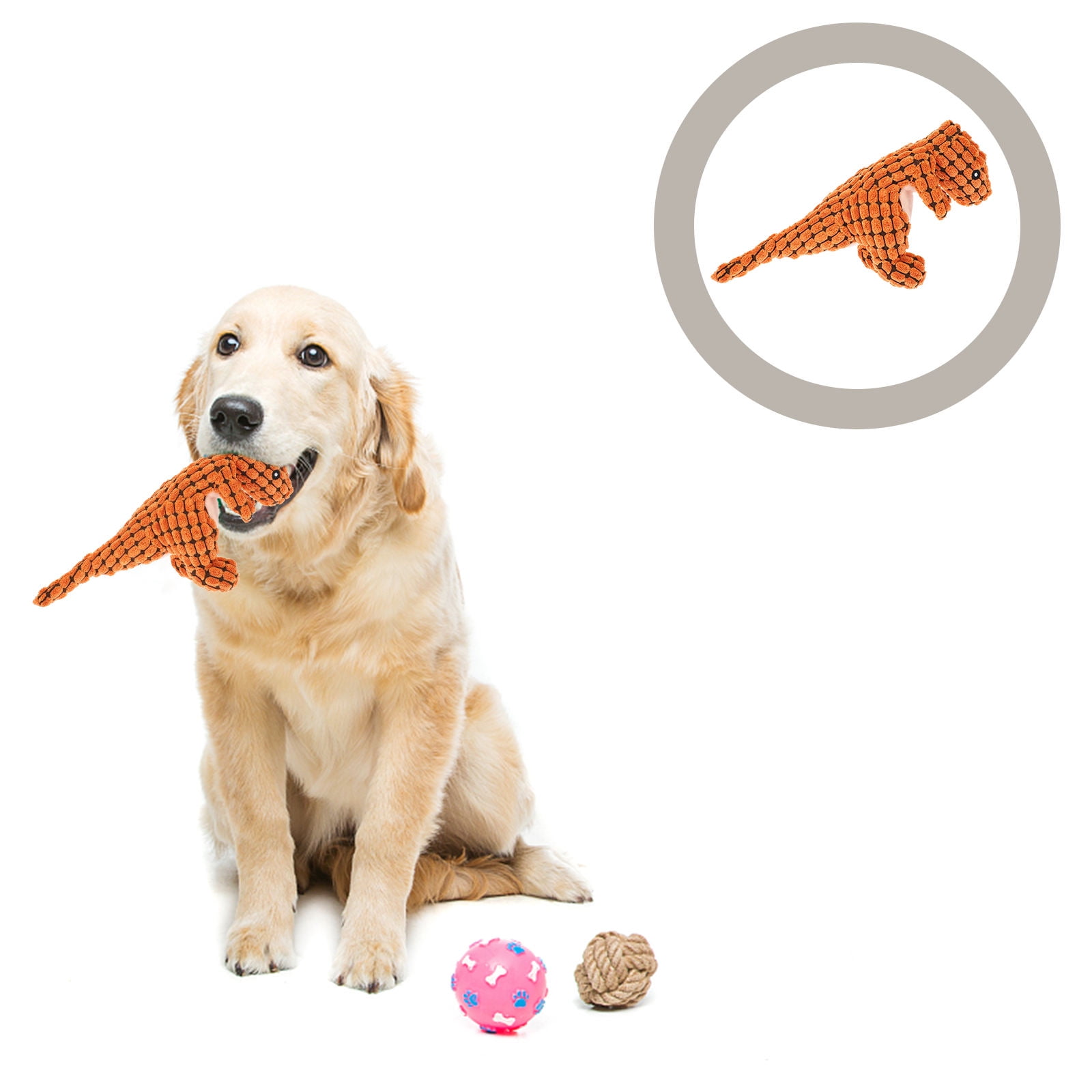 DEEPCRAFF 1Pack Dinosaur-Shaped Red PP Cotton Pet Toy for Puppies ...