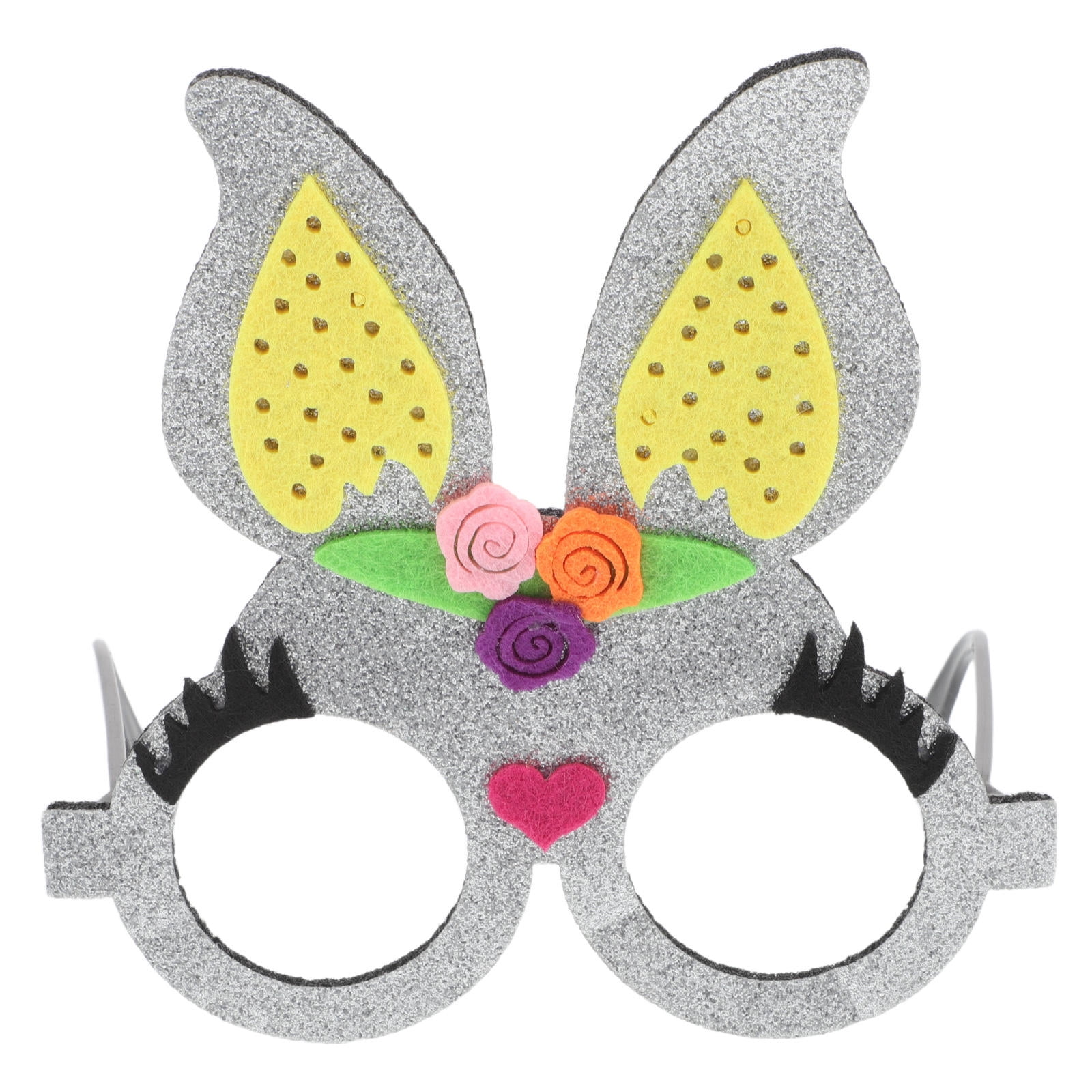 DEEPCRAFF 1Pack Easter Bunny Eyeglasses Silver Round Photo Props Dress ...