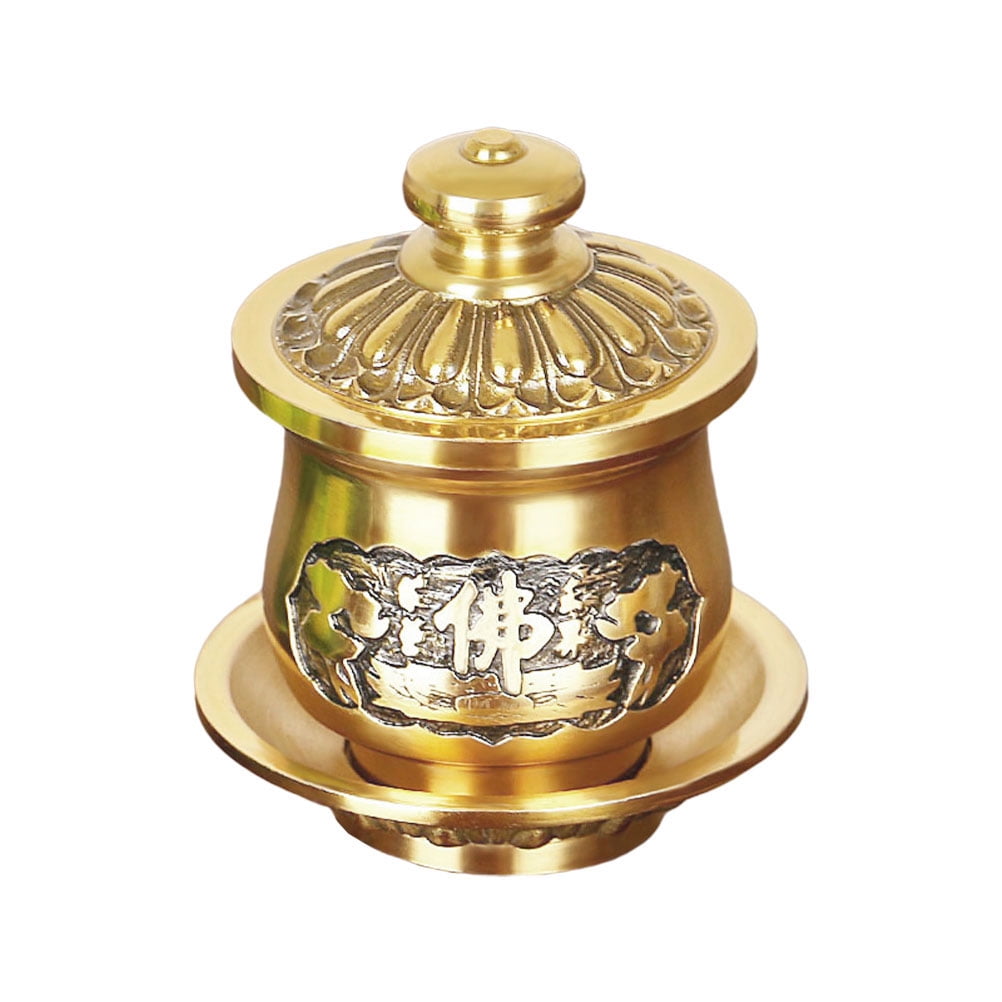 DEEPCRAFF 1Pack Metal Buddha Cup for Temple Worship Copper Storage ...