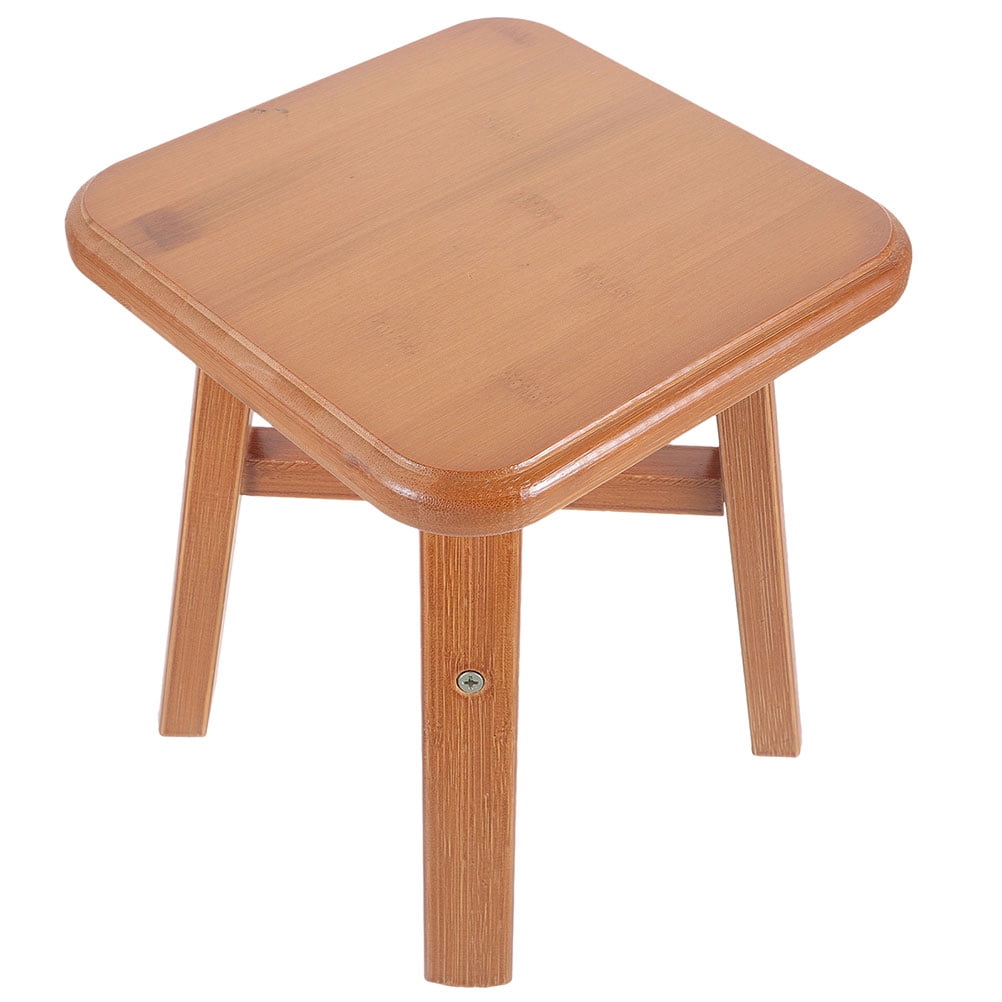 DEEPCRAFF 1Pack Simple Stool in Light Brown Wood for Home and Bedroom ...