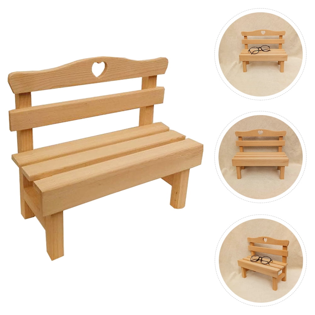 DEEPCRAFF 1Pcs Mini Bench Khaki Rectangular Pine Decorative Garden ...