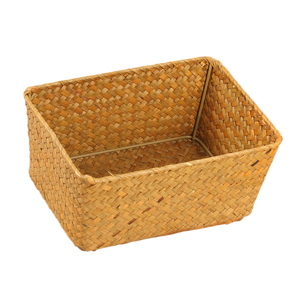 DEEPCRAFF 1Pcs Rattan Woven Storage Box Chocolate Rectangular for Home ...