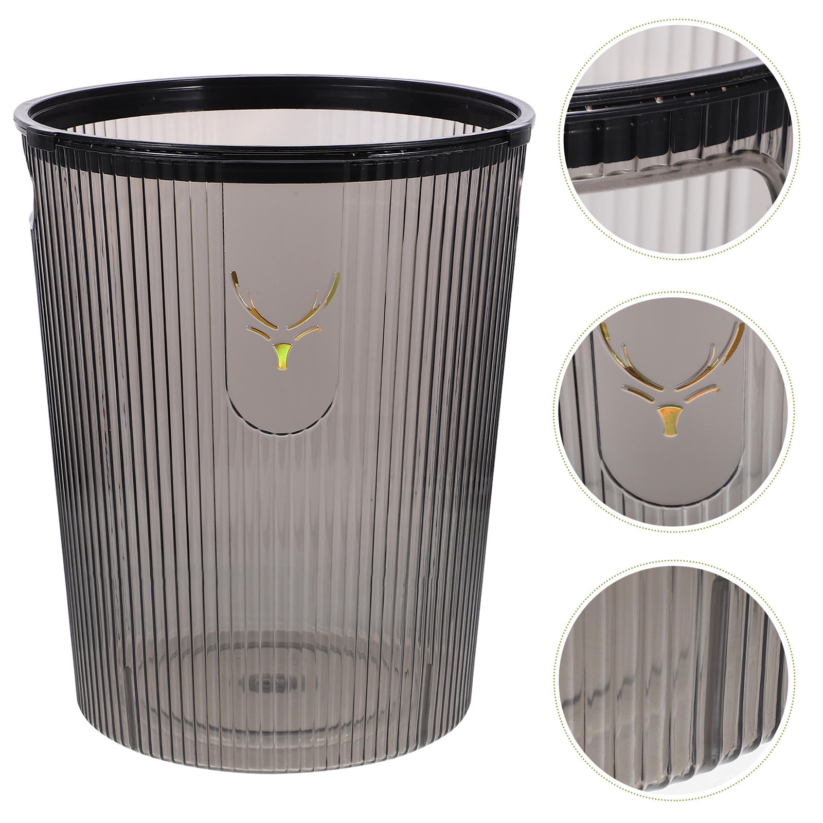 DEEPCRAFF 1Set Bin Trash Can For Bathroom Black Plastic with Large ...