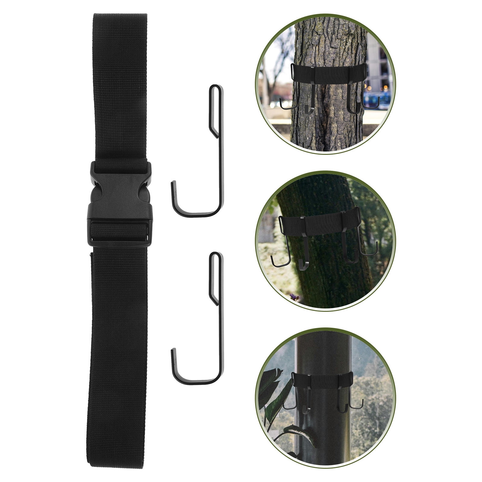 DEEPCRAFF 1Set Black Hunting Tree Stand Strap with Durable Metal Hooks ...