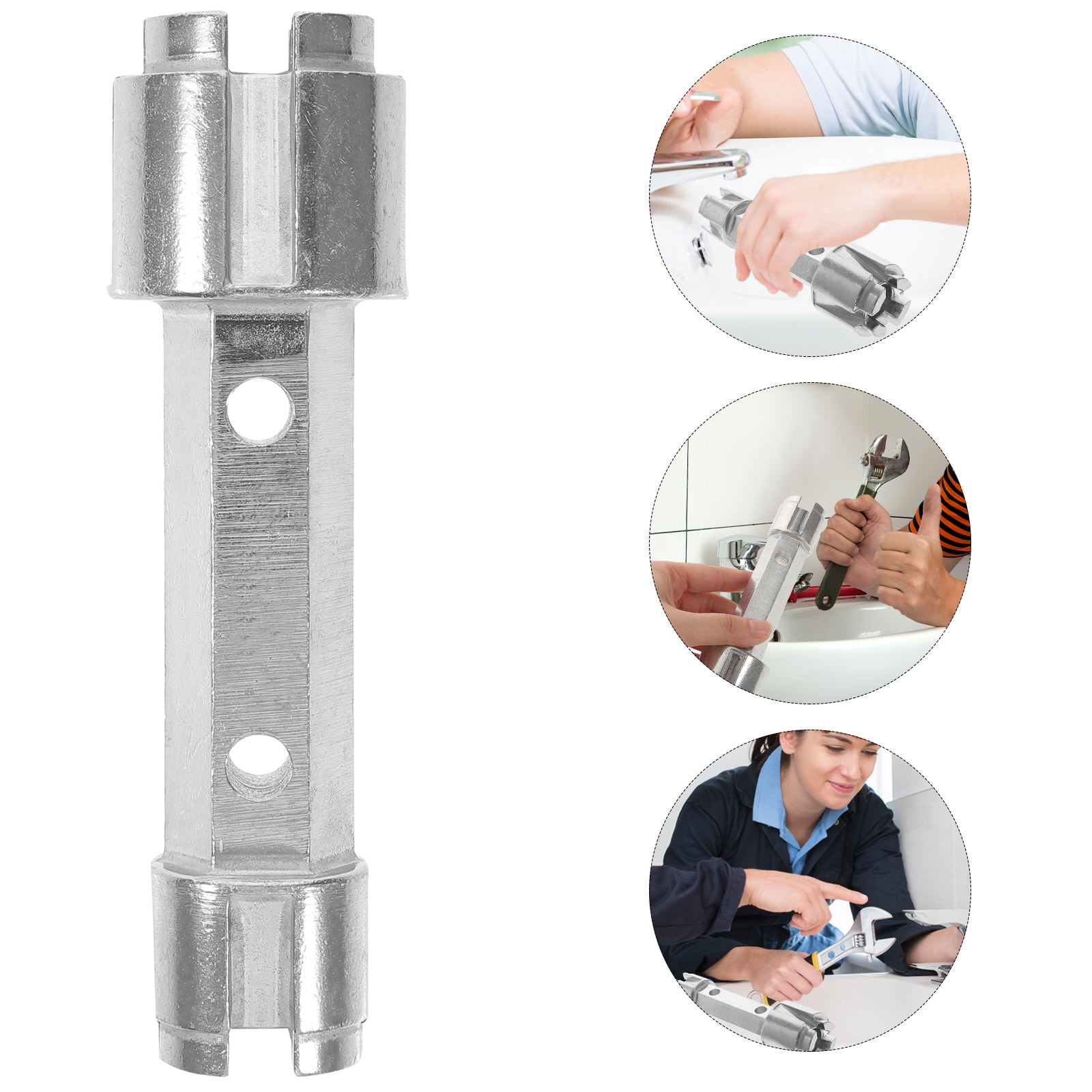 DEEPCRAFF 1Set Plumbing Wrench in Silver for Fitting Different Size ...