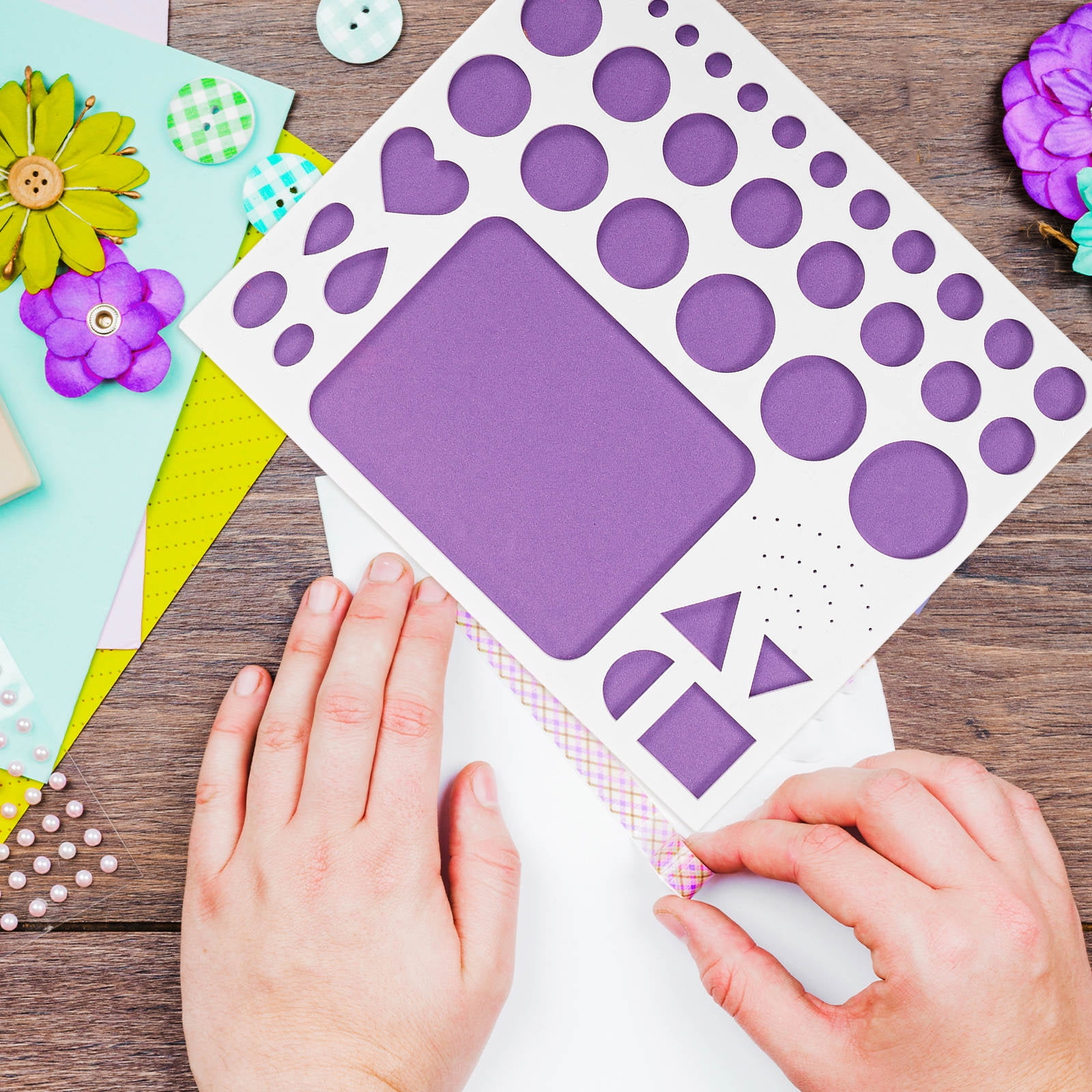 DEEPCRAFF 1Set Quilling Design Templates for Purple Ruler and Shaper ...