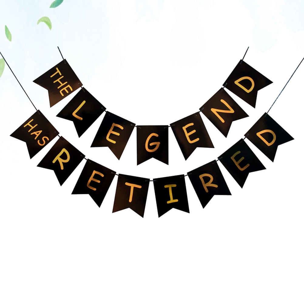 DEEPCRAFF 1Set Red Retirement Photo Banner Hanging Bunting Flags Party ...