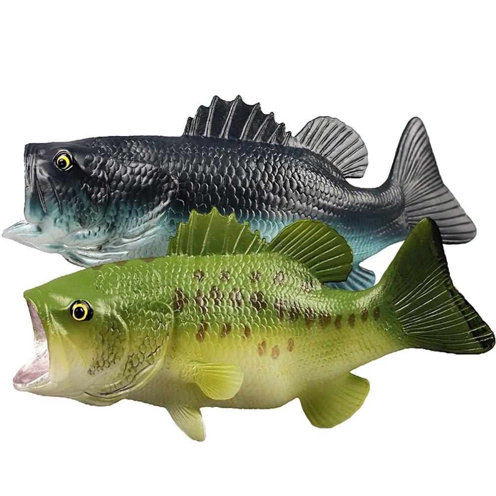 DEEPCRAFF 2 Pcs Simulated Sea Bass Toys Cognitive Fish Model Realistic ...