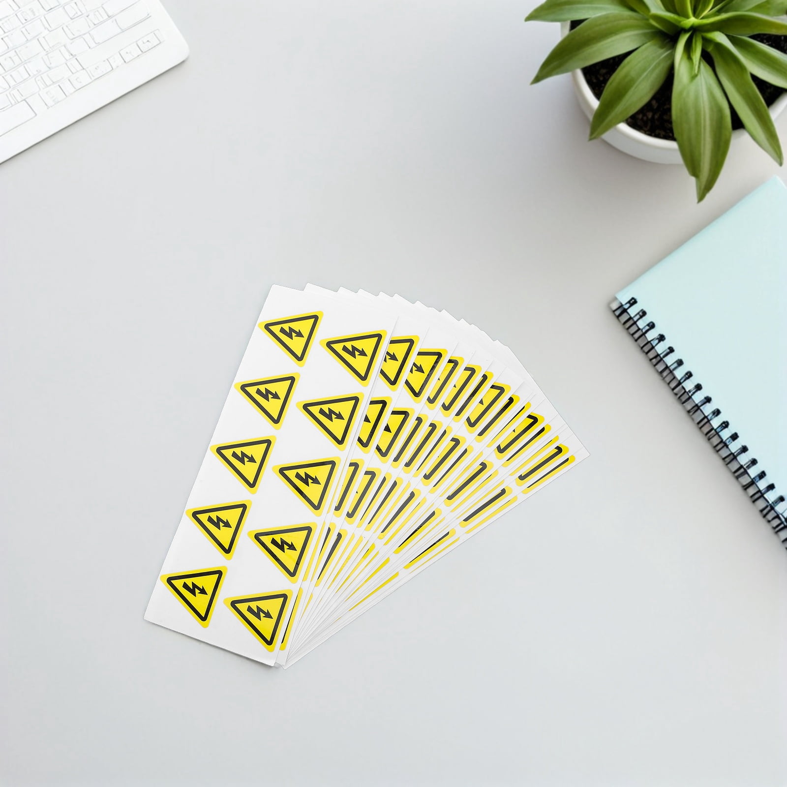 DEEPCRAFF 200Pcs Electric Danger Sticker Yellow Triangle Adhesive ...