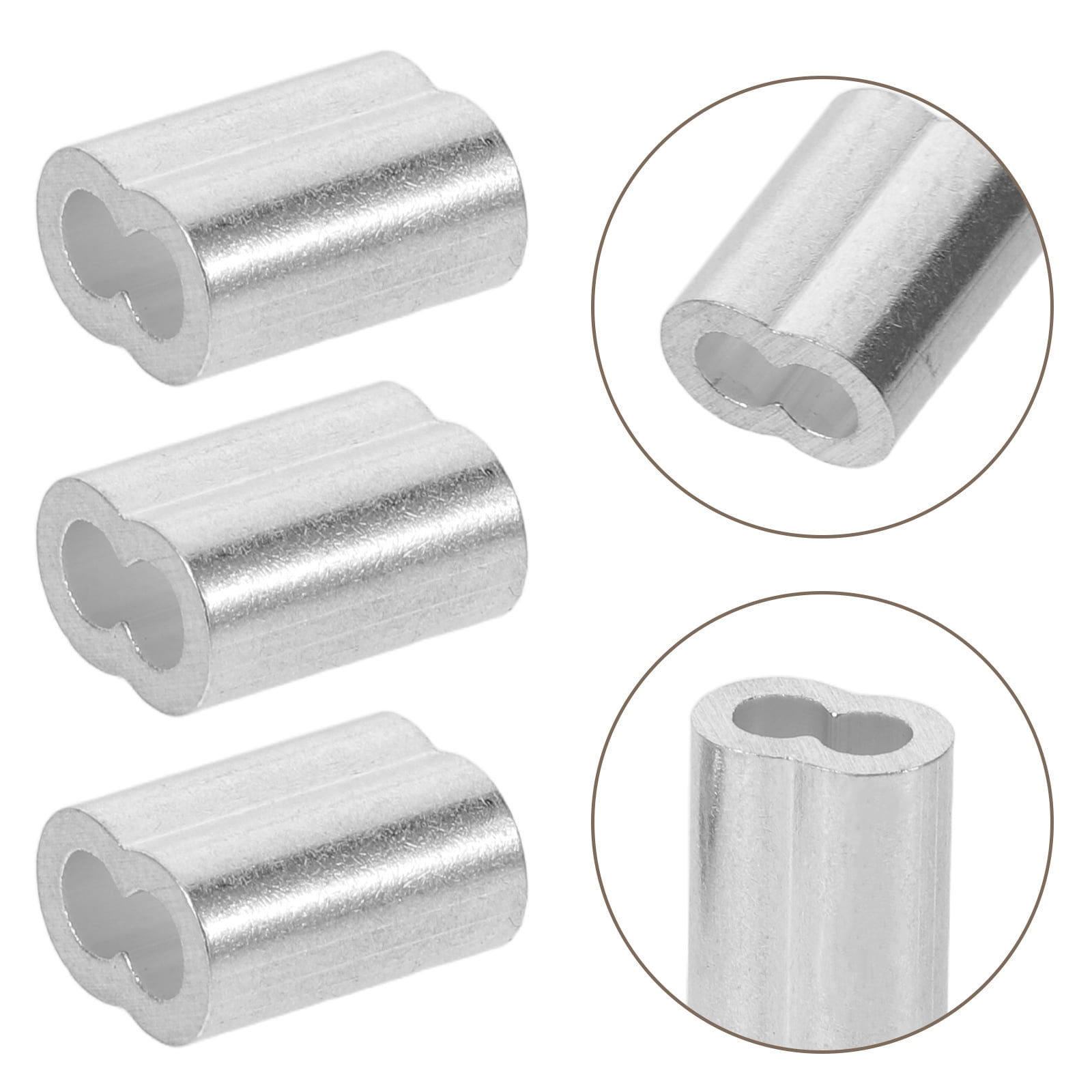 DEEPCRAFF 200Pcs Heavy Duty Aluminum Wire Rope Clips Double Hole Sleeve ...