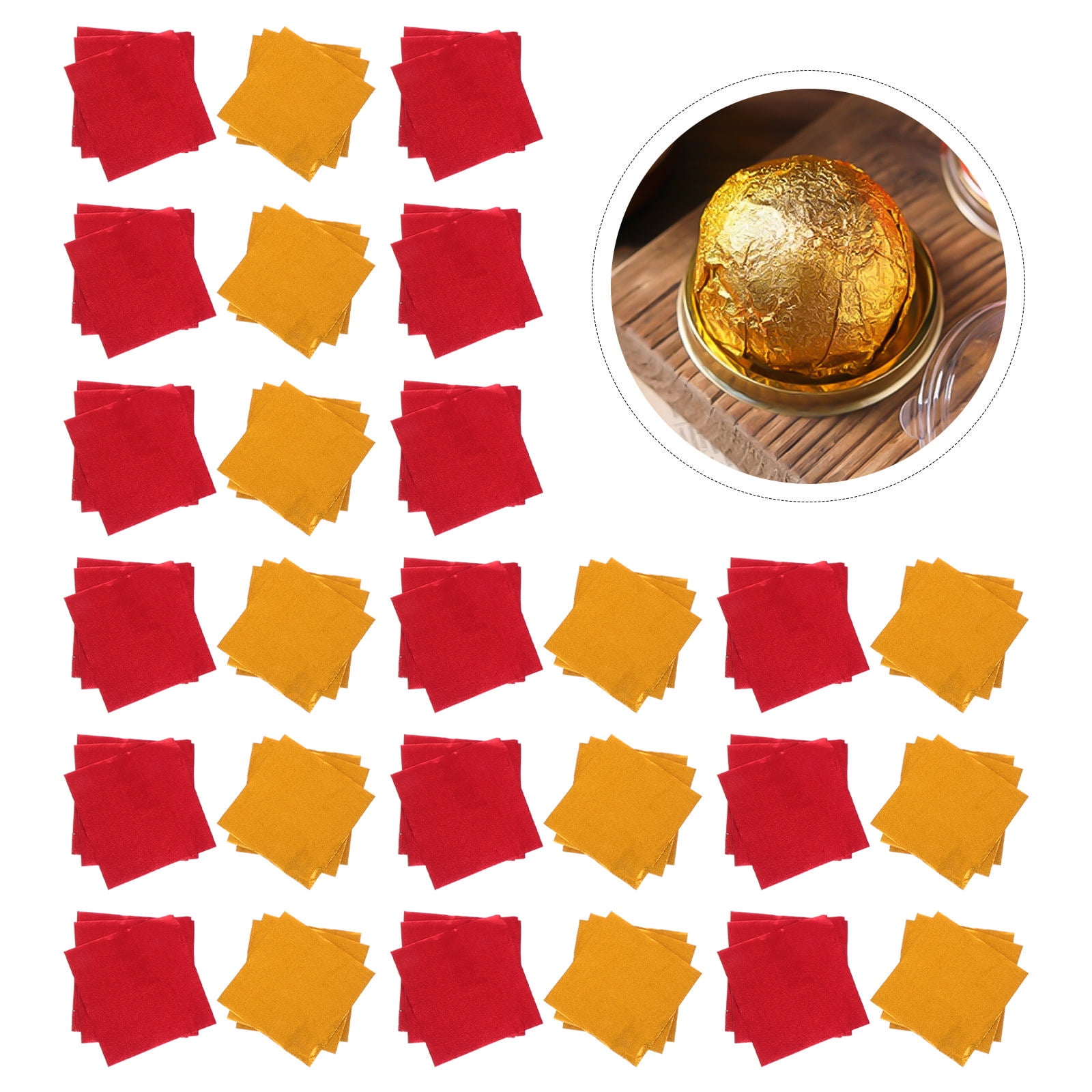 DEEPCRAFF 200Pcs Red Gold Packing Paper for Homemade Sweets and Nougats ...