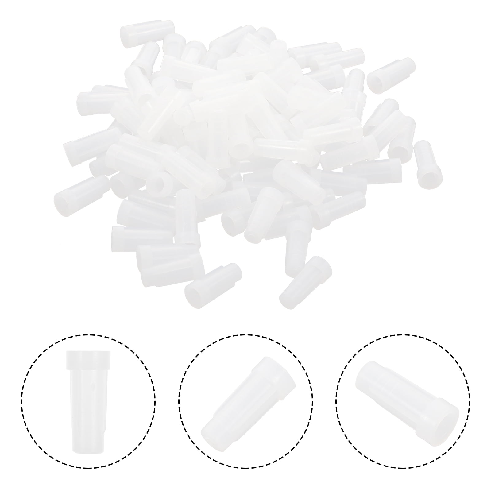 DEEPCRAFF 200Pcs Transparent Injector Sealing Caps Plastic Clog Caps ...
