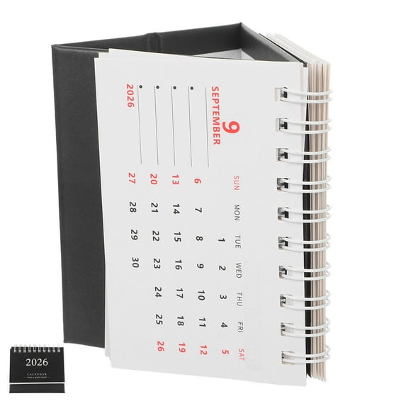 DEEPCRAFF 2026 Monthly Standing Desk Calendar Black Compact Table ...