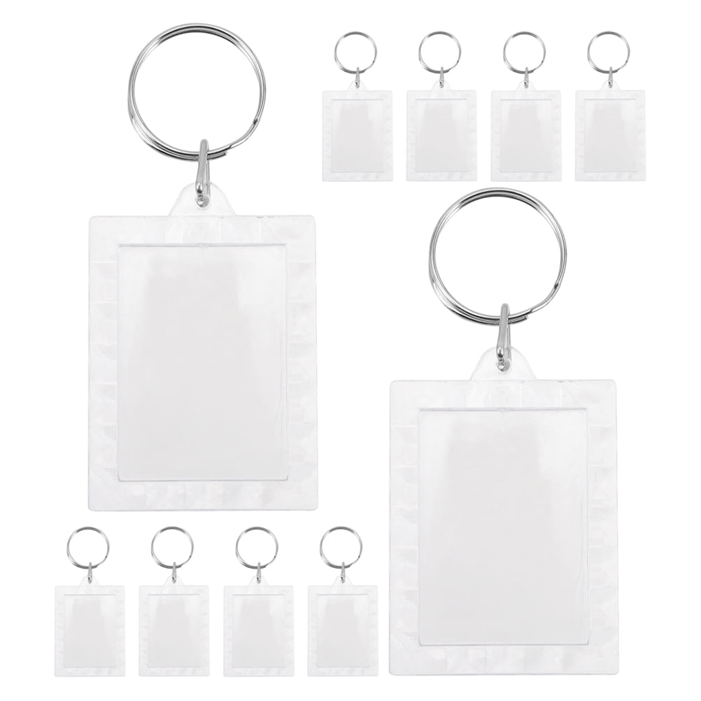 DEEPCRAFF 20Pcs Transparent Acrylic Photo Keychain Frame Easy Photo ...