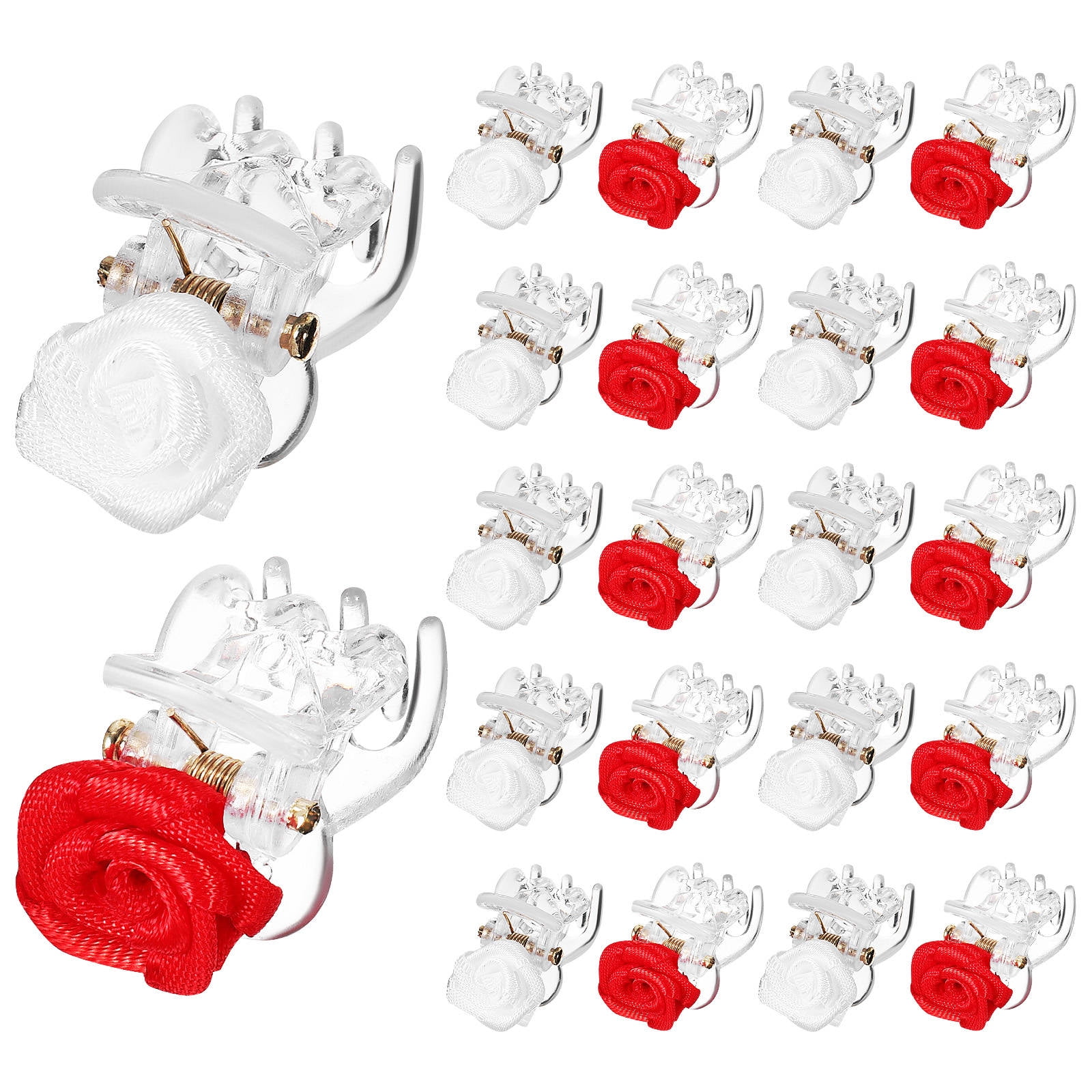 DEEPCRAFF 20Pcs Assorted Color Small Barrettes with Rose Shape Strong ...