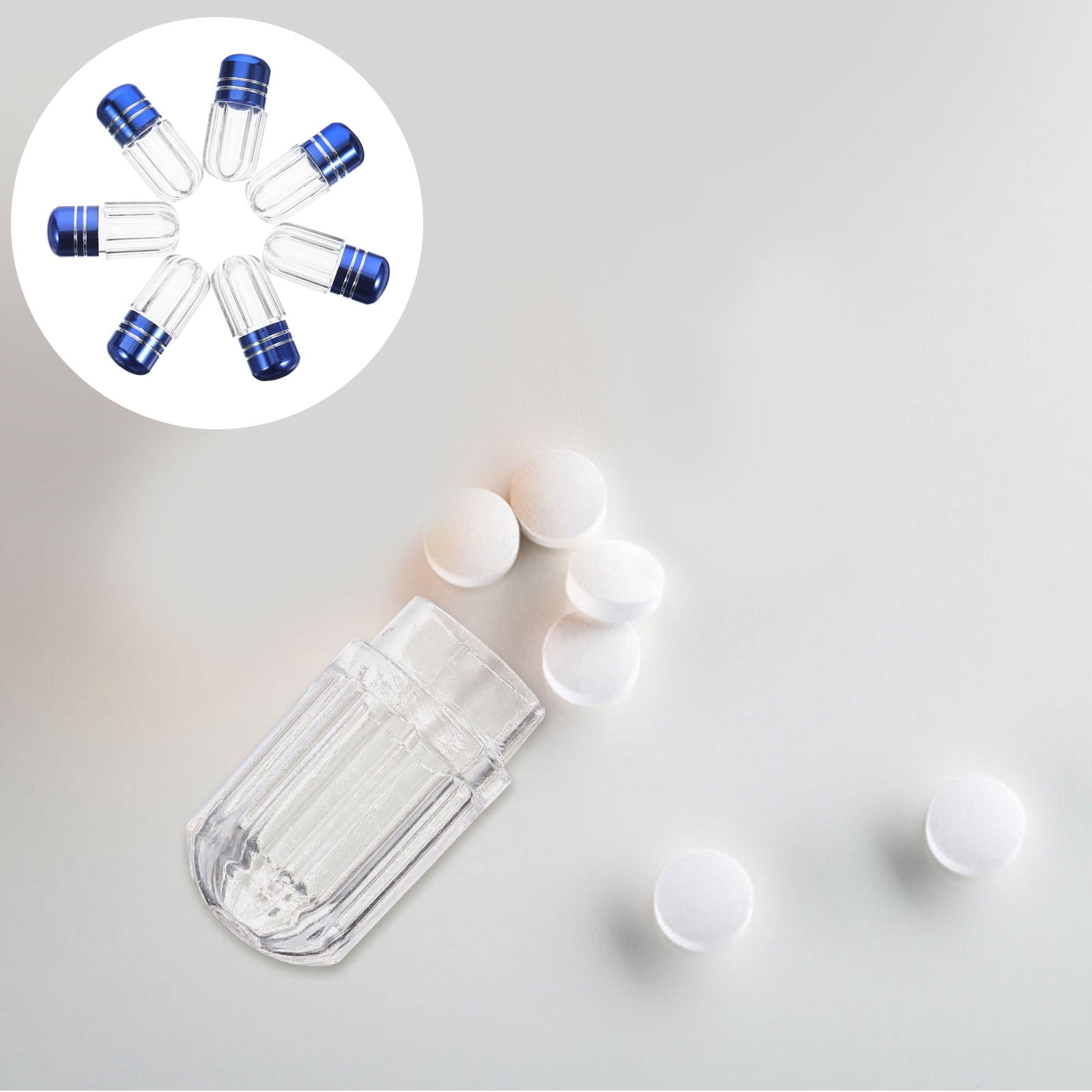 DEEPCRAFF 20Pcs Blue Plastic Pill Container Bottles Small Empty Bottles ...